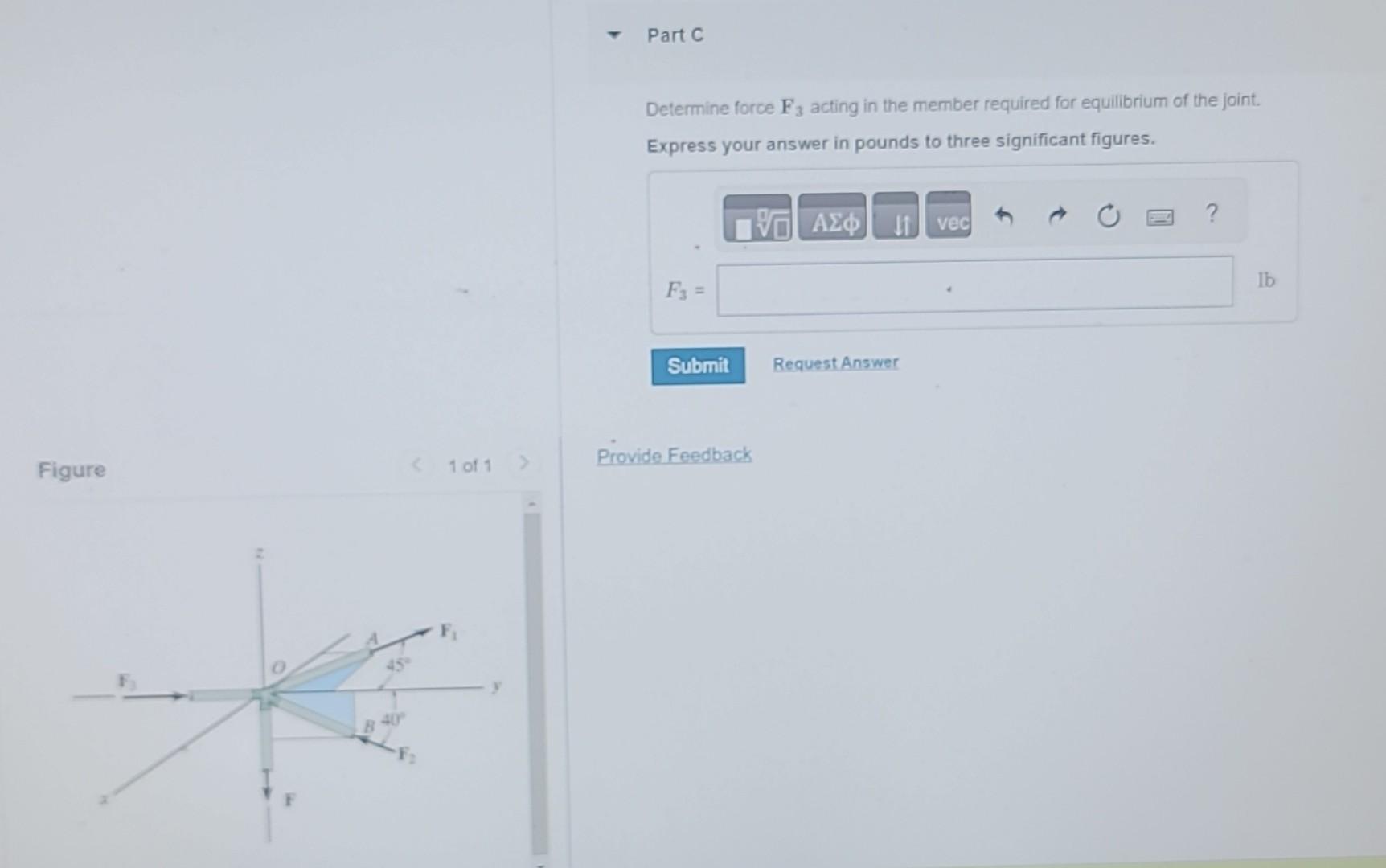 Solved The joint of a space frame is subjected to four | Chegg.com