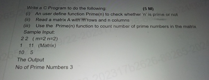 Solved Write a C Program to do the following:(5 ﻿M)(i) ﻿An | Chegg.com