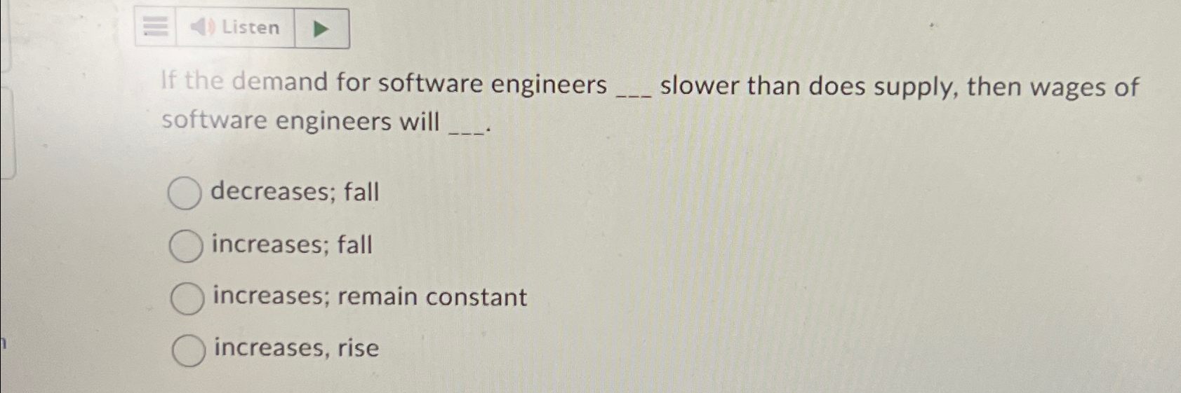 Solved ListenIf the demand for software engineers slower | Chegg.com