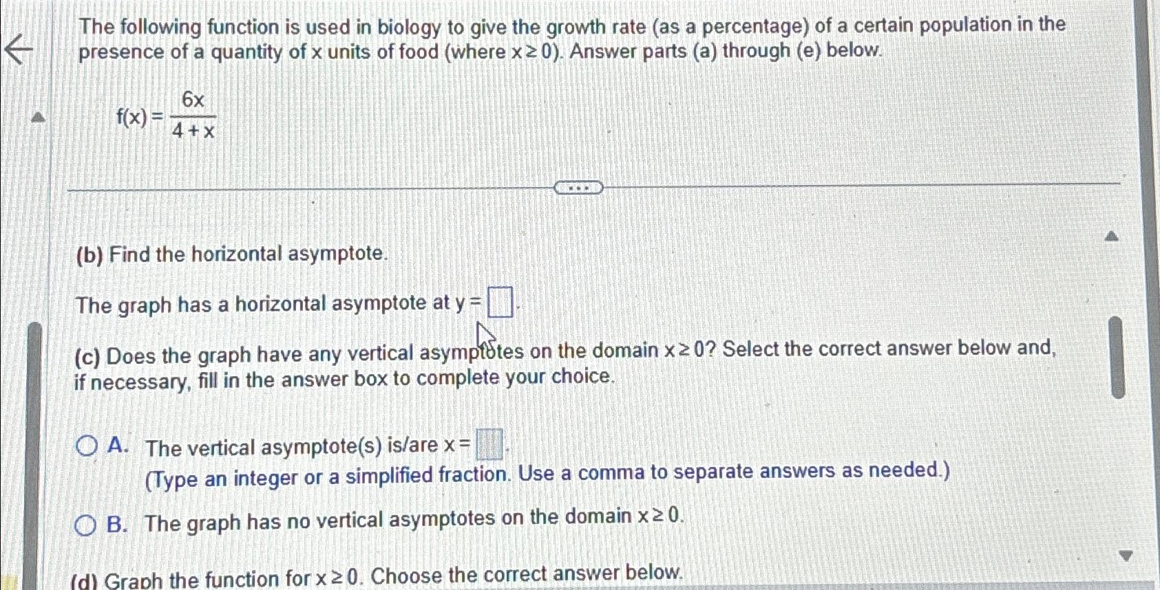 Solved The Following Function Is Used In Biology To Give The