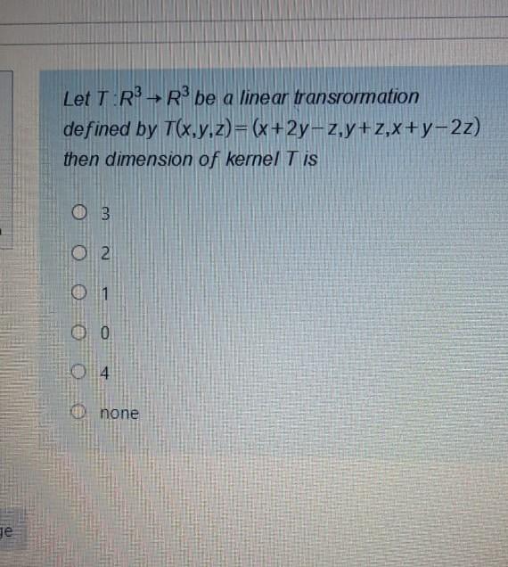 Solved Let T:R3-Rbe a linear transrormation defined by | Chegg.com