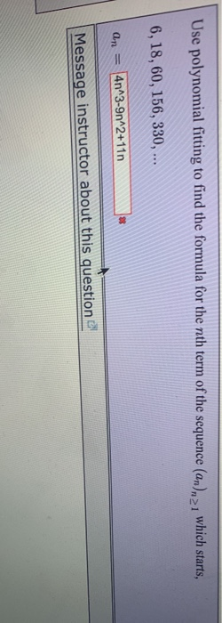 Solved Use polynomial fitting to find the formula for the | Chegg.com