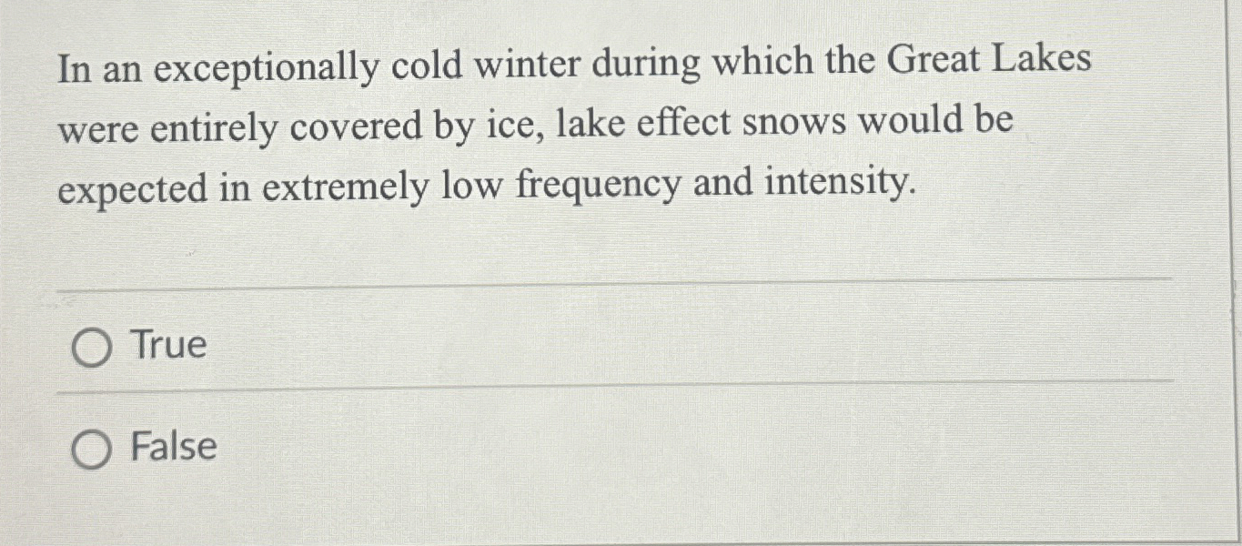 Solved In an exceptionally cold winter during which the | Chegg.com