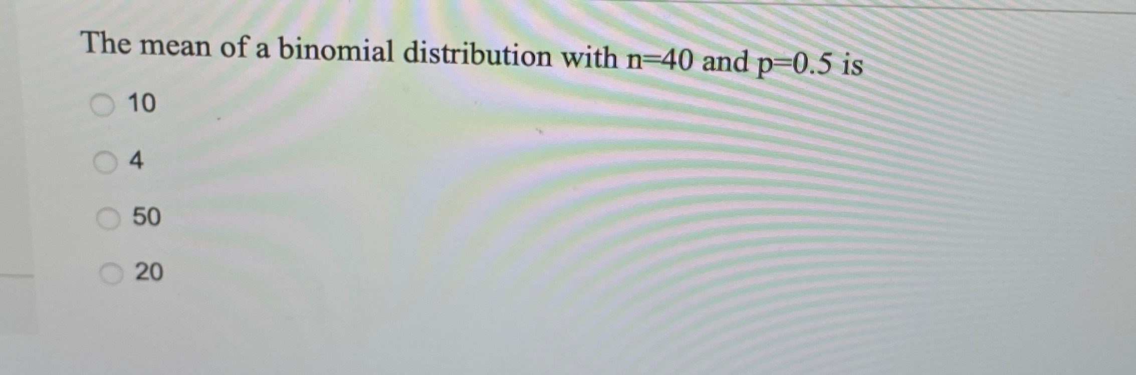 Solved The mean of a binomial distribution with n=40 ﻿and | Chegg.com