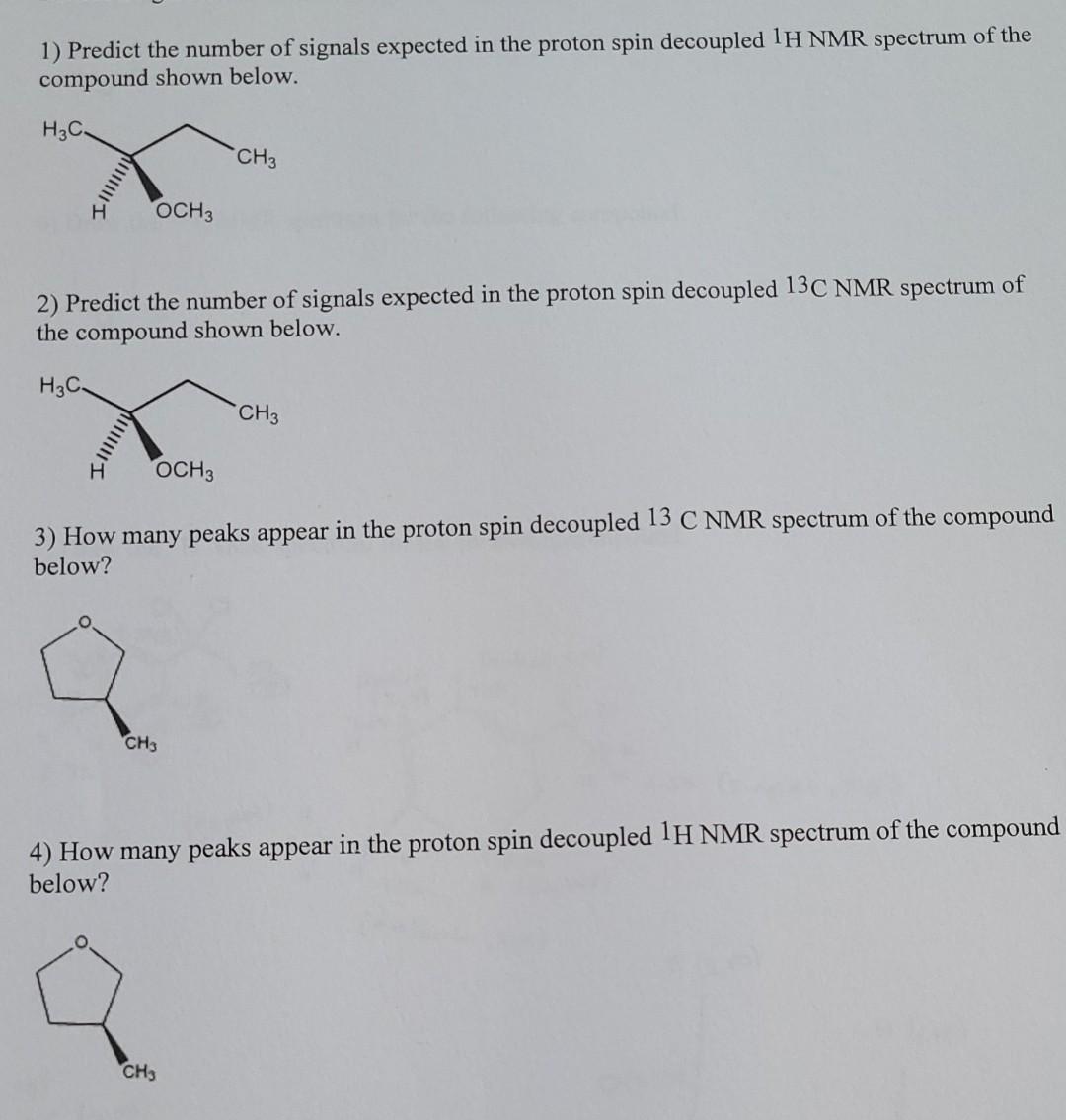 Solved Predict the number of signals expected in the proton | Chegg.com