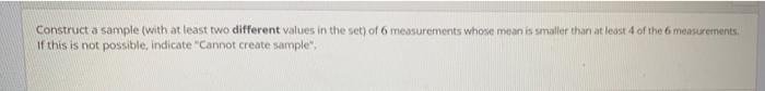 Solved Construct a sample (with at least two different | Chegg.com