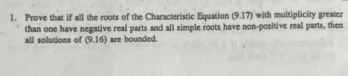 Solved prove that if all the roots of the characteristic | Chegg.com