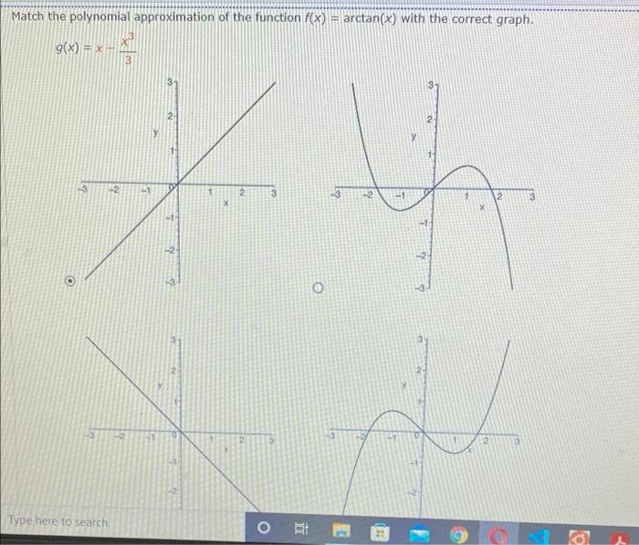 Solved Match the polynomial approximation of the function | Chegg.com