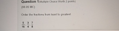 Solved Question 1(Multiple Choice Worth 2 ﻿points)(08.05 | Chegg.com