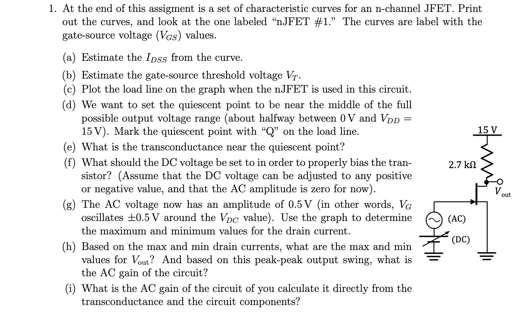 nJFET #1nJFET #1, ﻿Low Vds At the end of this | Chegg.com