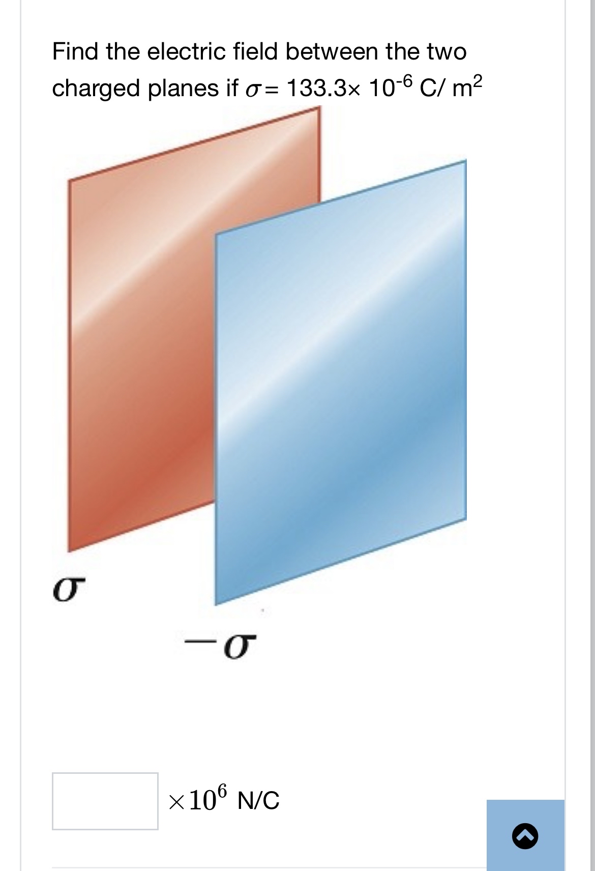 Solved Find the electric field between the two charged | Chegg.com