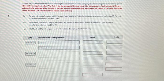 Solved Prepare the journal entries to record the following | Chegg.com