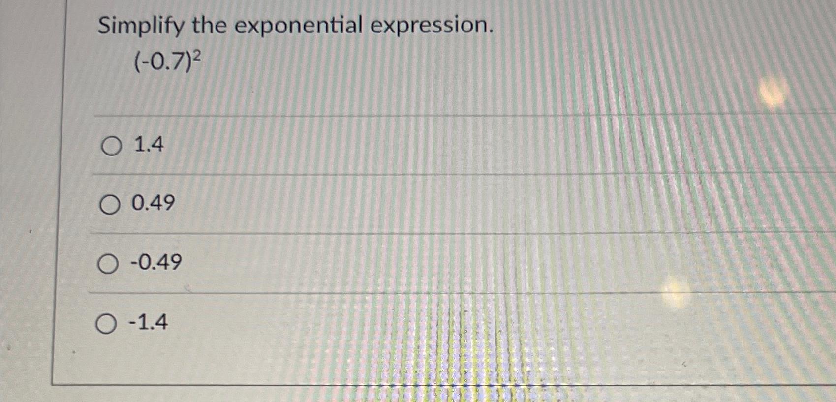 Solved Simplify the exponential | Chegg.com
