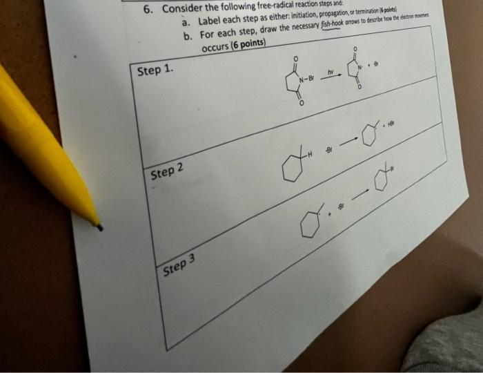 Solved 6. Consider the following free-radical reaction steps | Chegg.com