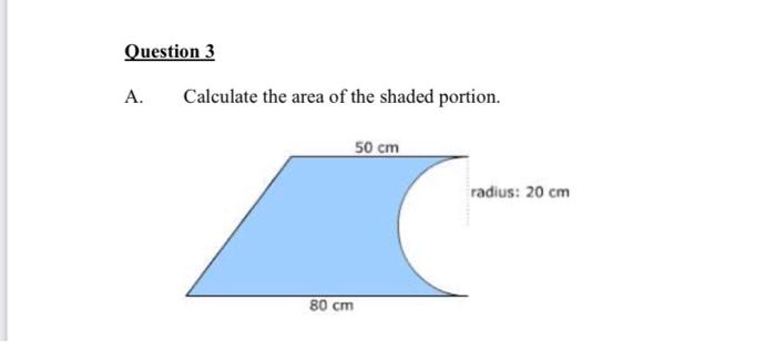 Solved A. Calculate the area of the shaded portion. | Chegg.com