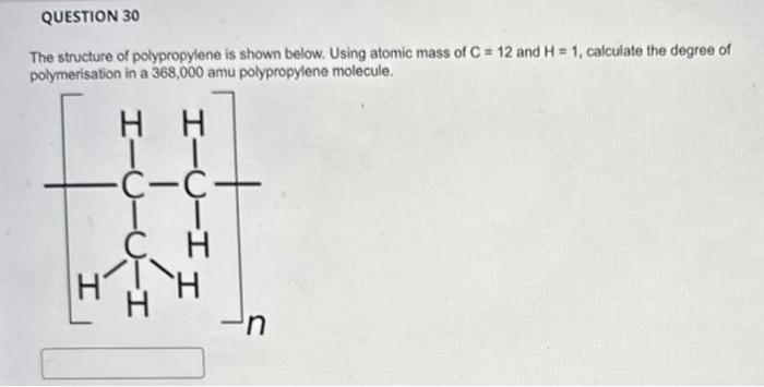 [Solved]: The structure of polypropylene is shown below. Us