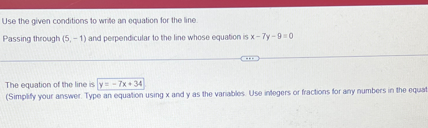 Solved Use the given conditions to write an equation for the | Chegg.com