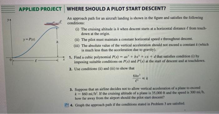 Solved APPLIED PROJECT WHERE SHOULD A PILOT START DESCENT? | Chegg.com