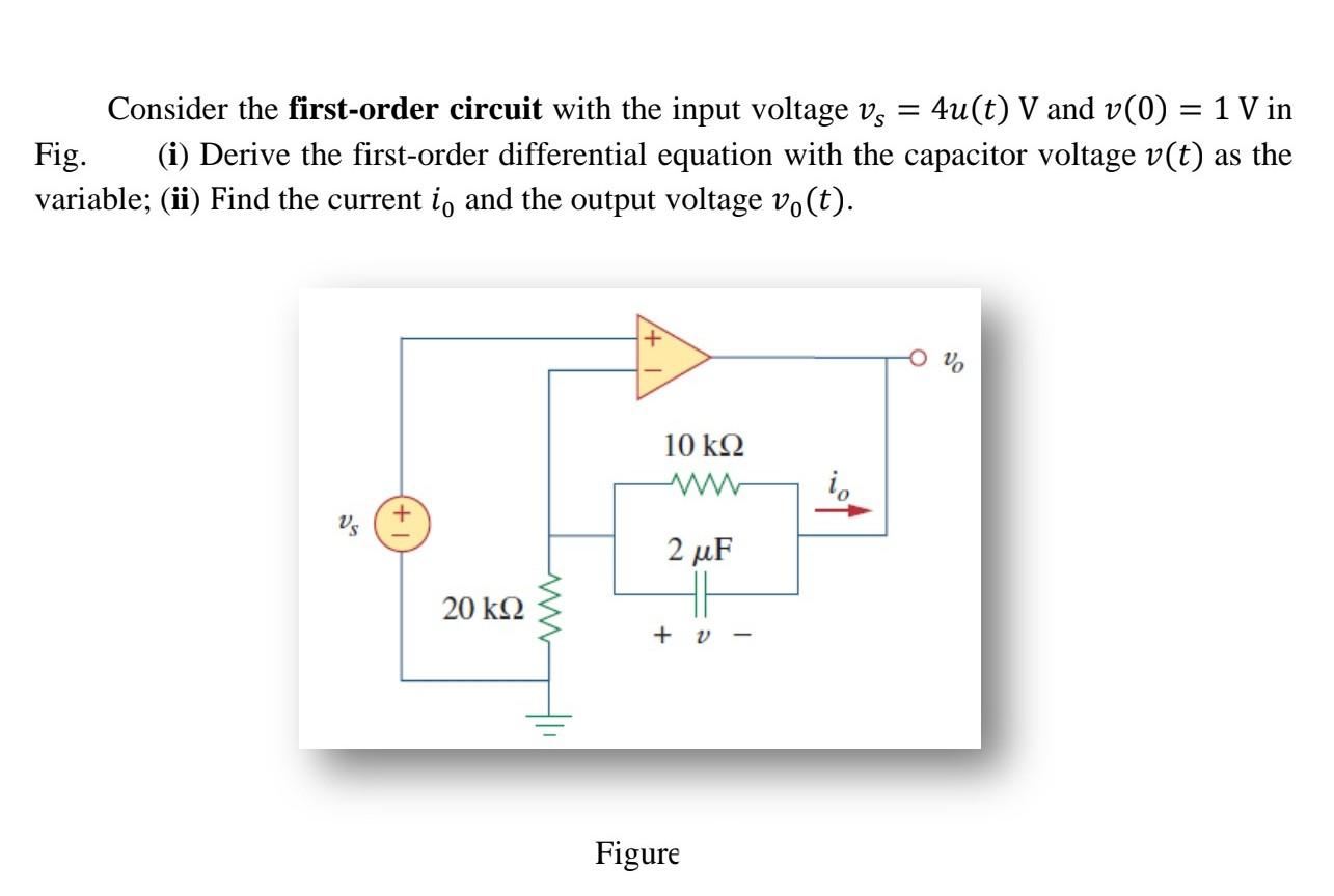 Solved Consider the first-order circuit with the input | Chegg.com