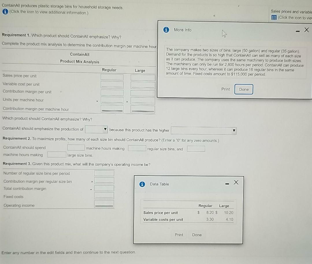 ContainAll produces plastic storage bins for | Chegg.com