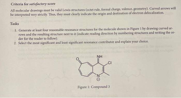 Solved Criteria for satisfactory score All molecular | Chegg.com