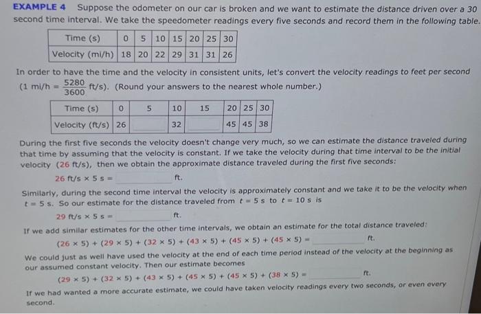Solved EXAMPLE 4 Suppose the odometer on our car is broken | Chegg.com