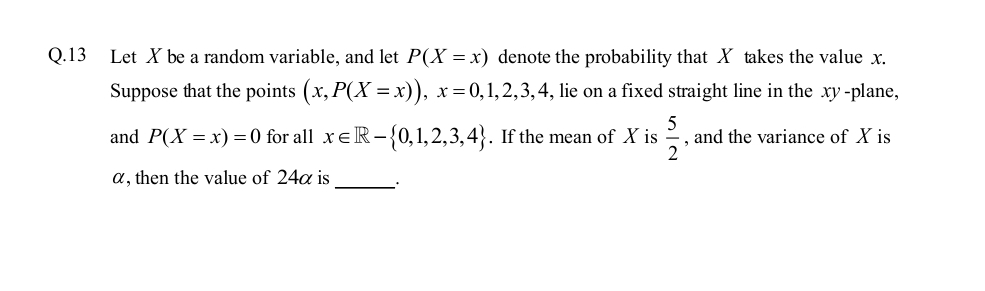 Solved Q. 13 ﻿Let x ﻿be a random variable, and let P(x=x) | Chegg.com