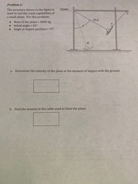 Solved Datum Problem 2: The structure shown in the figure is | Chegg.com