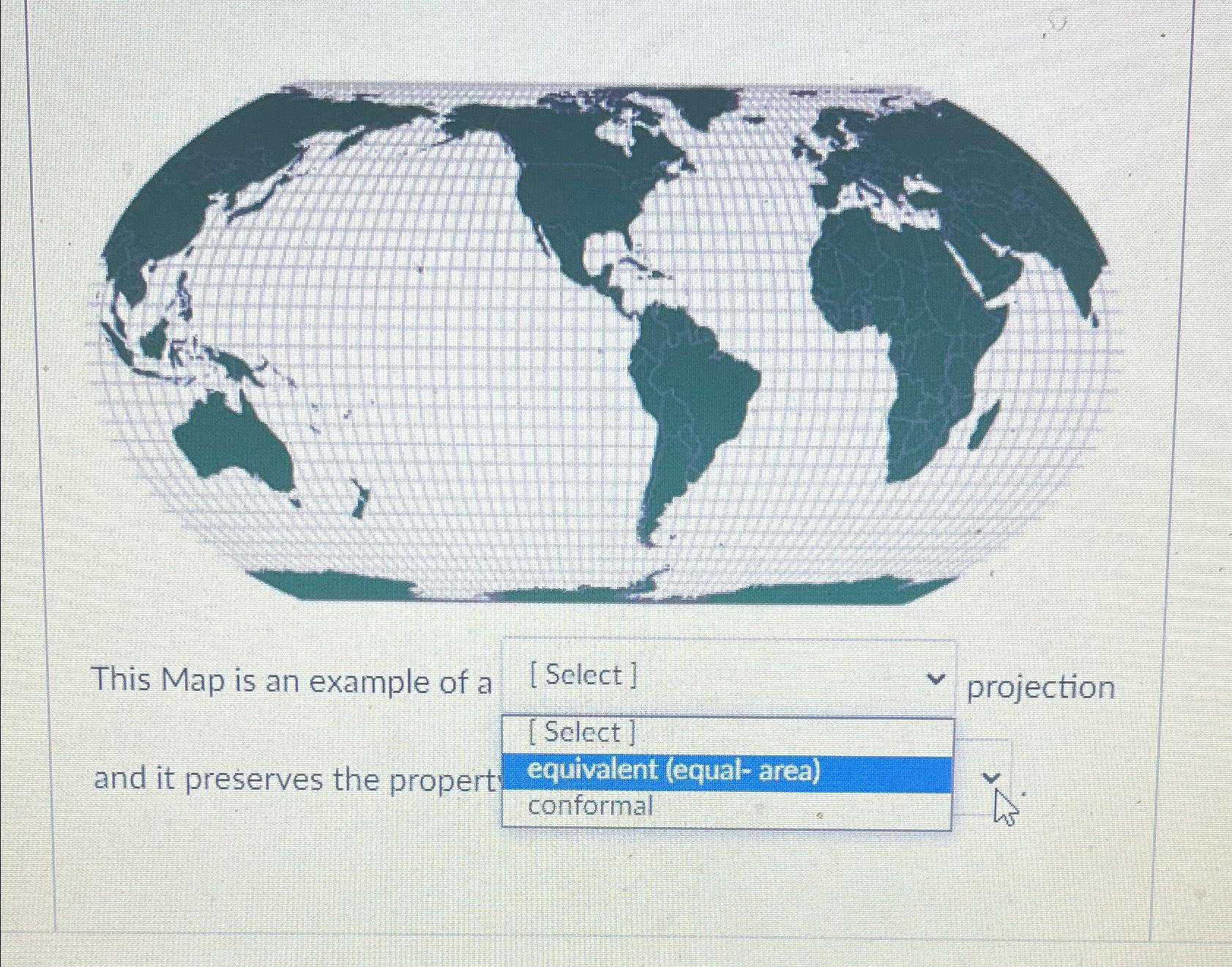Solved This Map is an example of a [Select] ﻿projection and | Chegg.com