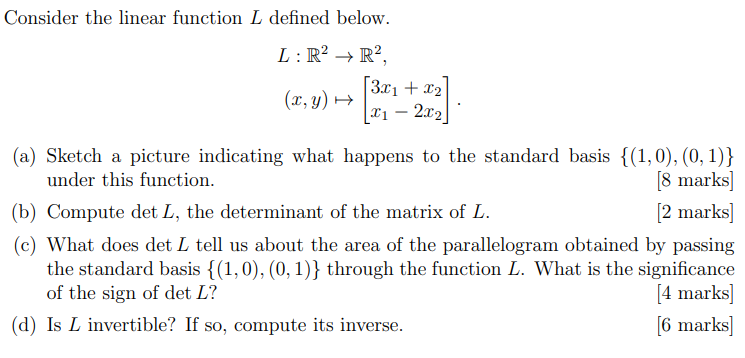 Solved Consider the linear function L ﻿defined | Chegg.com