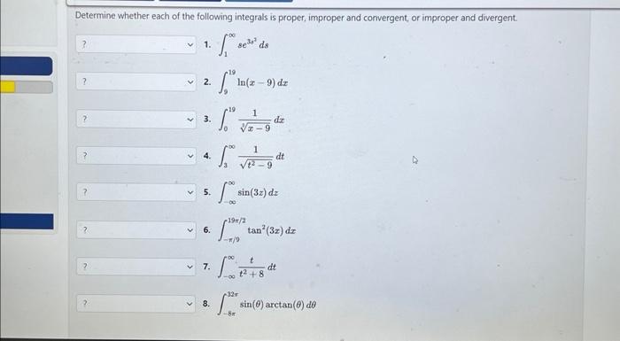 Solved Determine whether each of the following integrals is | Chegg.com