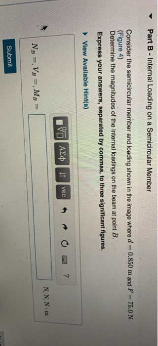 Solved re 3 of 4 3064 WB WA Part A - Internal Loading Due | Chegg.com