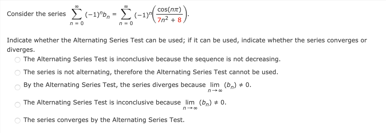 Solved Consider the series \\\\sum_(n=0)^(\\\\infty ) | Chegg.com