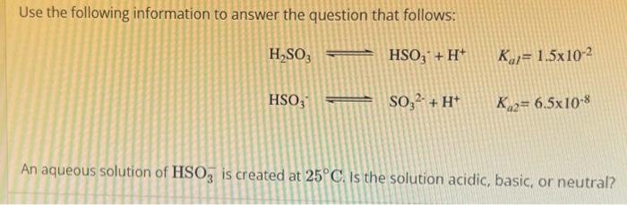 Solved Use the following information to answer the question | Chegg.com