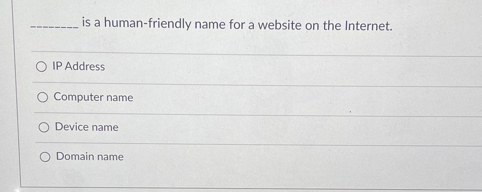 Solved is a human-friendly name for a website on the | Chegg.com