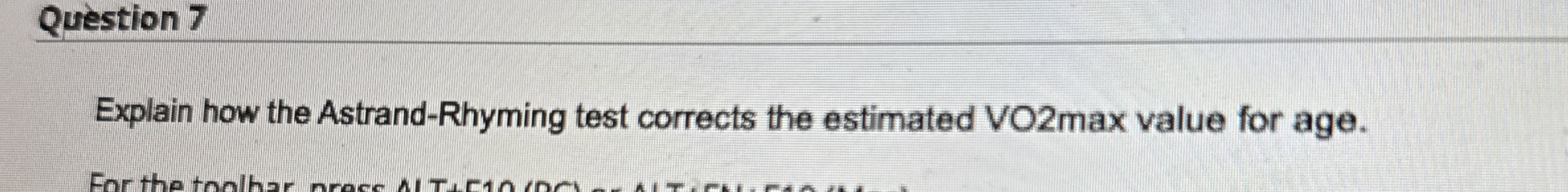 Solved Explain how the Astrand-Rhyming test corrects the | Chegg.com
