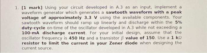 Solved 1. [1 mark] Implement a pulse width modulator using | Chegg.com