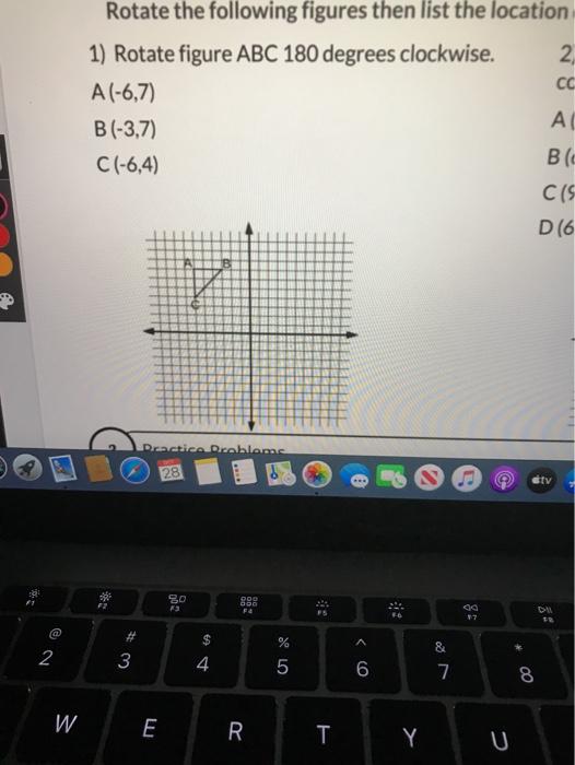 Solved Rotate the following figures then list the location | Chegg.com