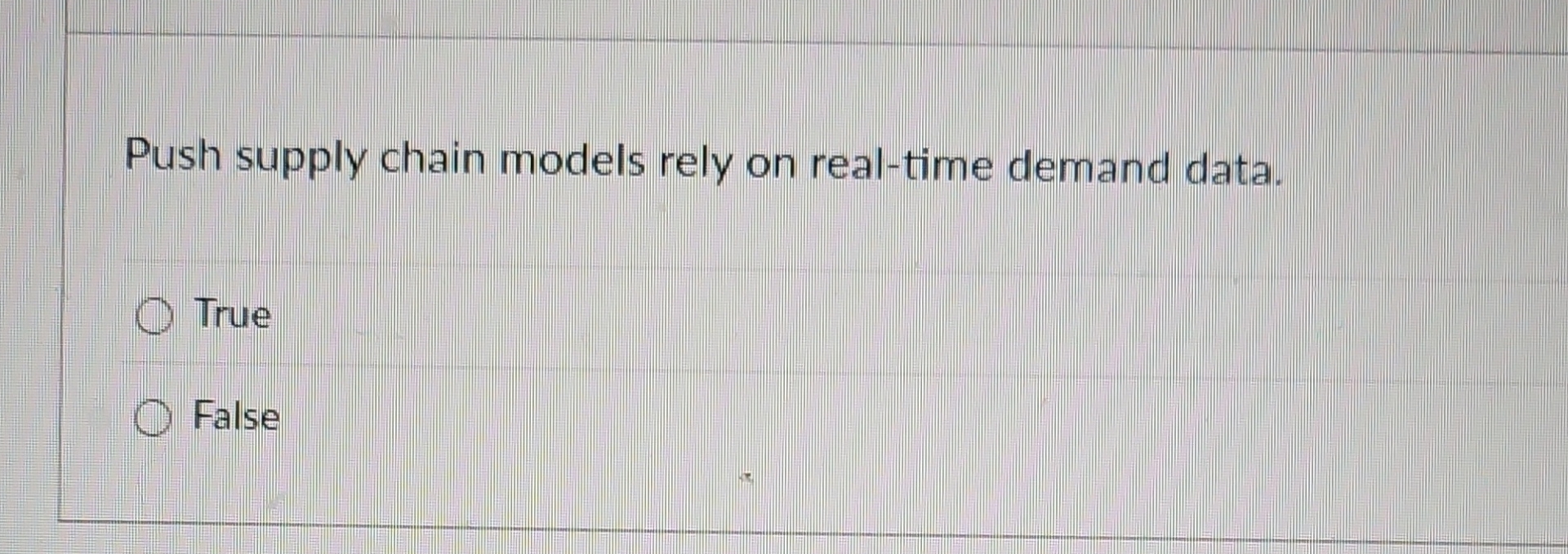 Solved Push supply chain models rely on real-time demand | Chegg.com