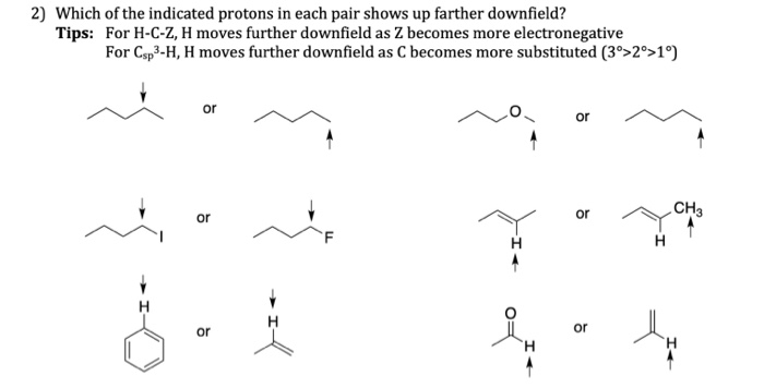Solved 2) Which of the indicated protons in each pair shows | Chegg.com