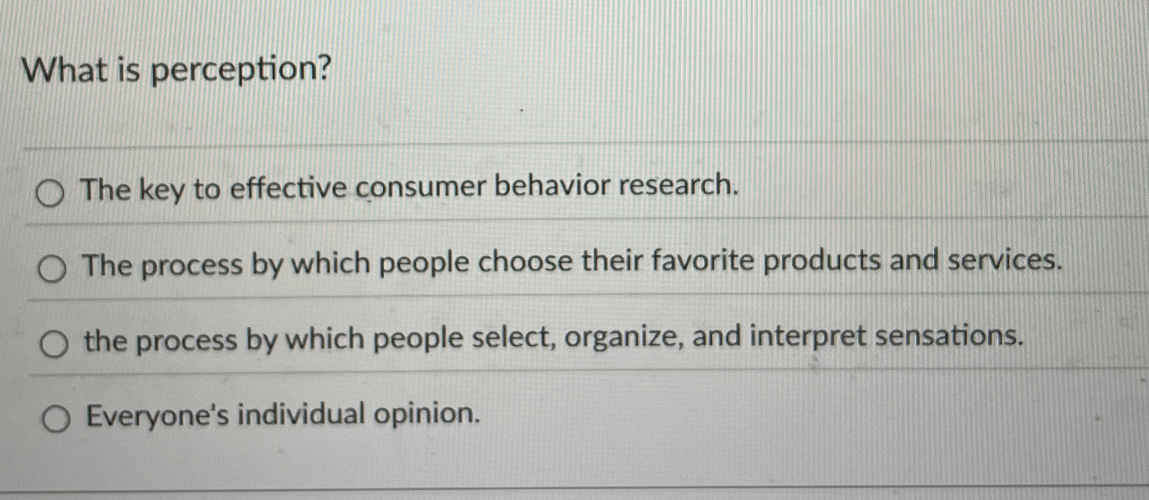 Solved What is perception?The key to effective consumer | Chegg.com