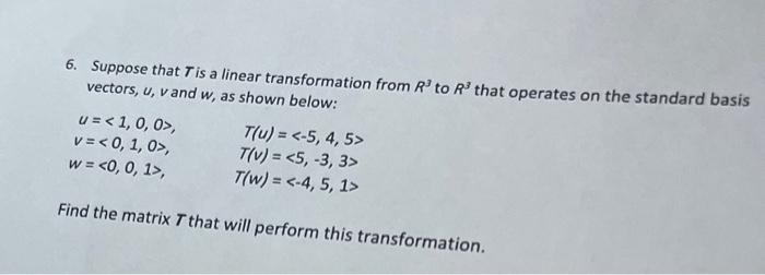 [solved] Linear 6 Suppose That T Is A Linear Transfo