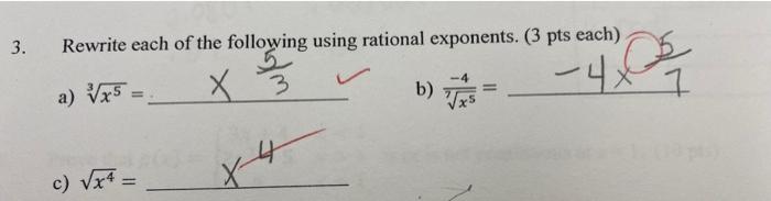Solved Rewrite each of the following using rational | Chegg.com