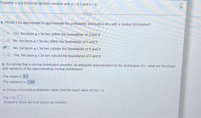 Solved Suppose x is a binomial random variable with p=0.3 | Chegg.com