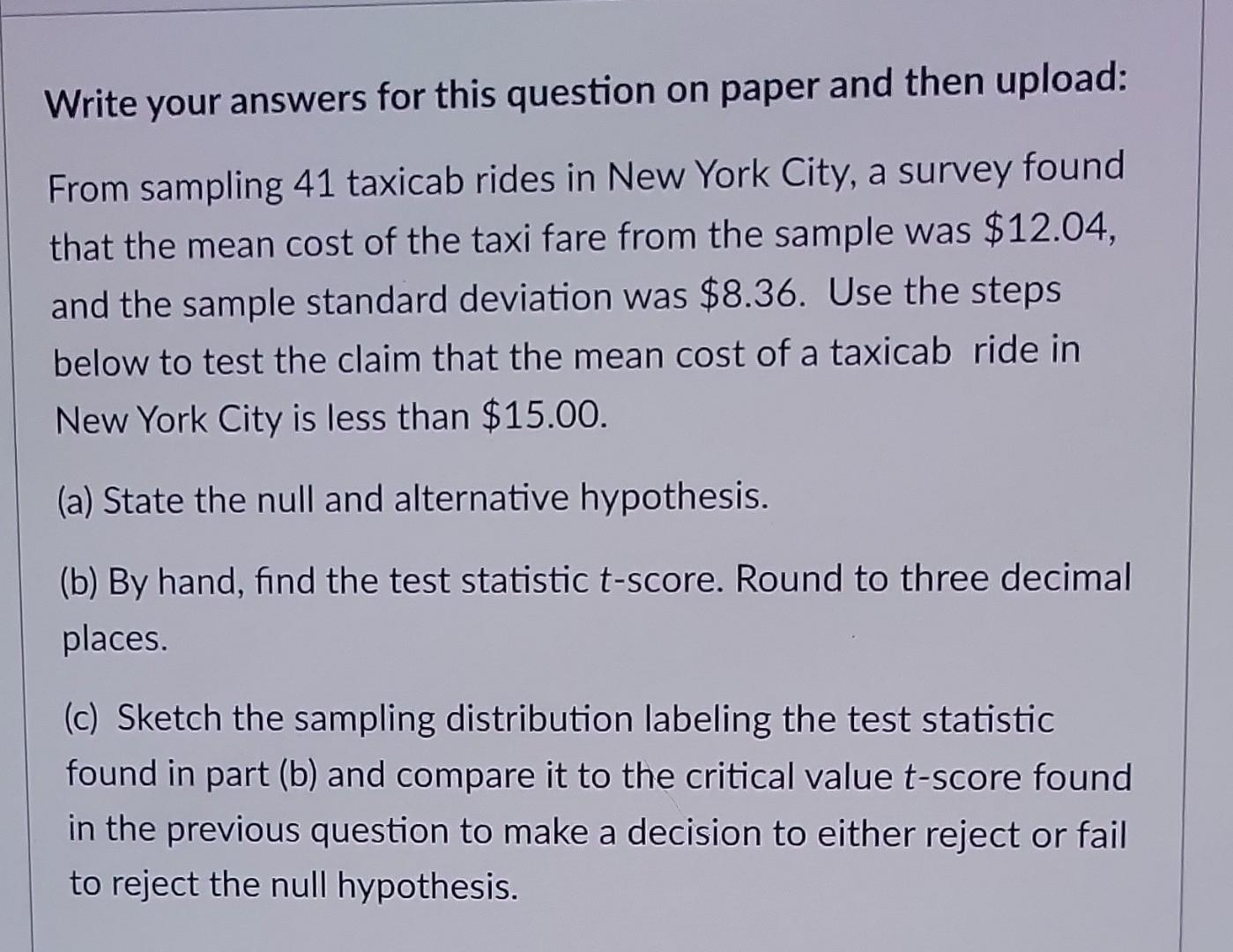 Solved Write your answers for this question on paper and | Chegg.com