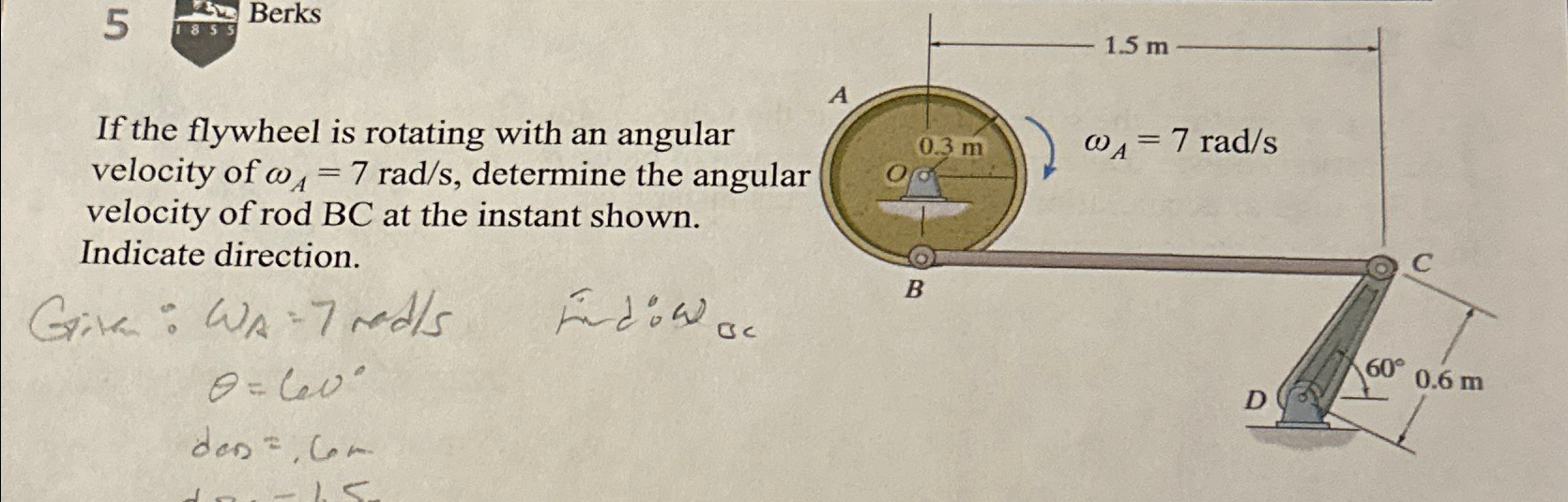 Solved If the flywheel is rotating with an angular velocity | Chegg.com