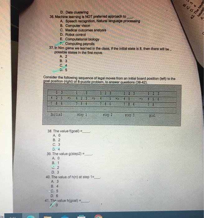 Solved 34. In Nim game we learned in the class, if the | Chegg.com