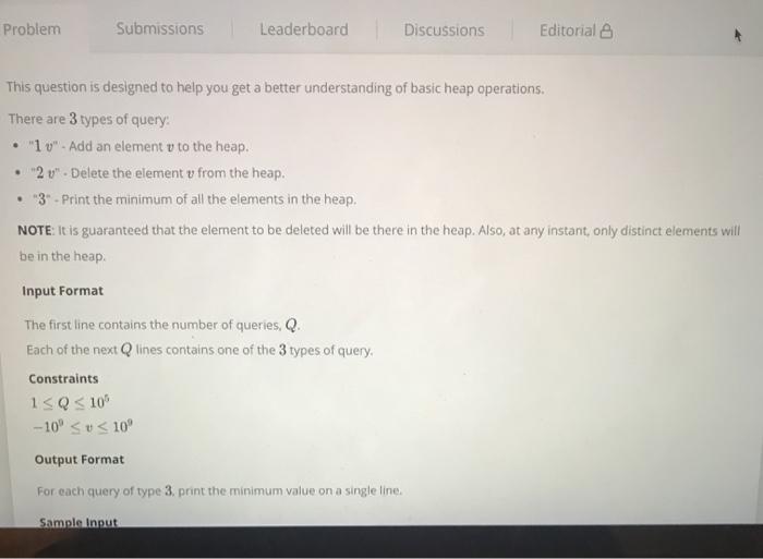 Solved Problem Submissions Leaderboard Discussions Editorial 