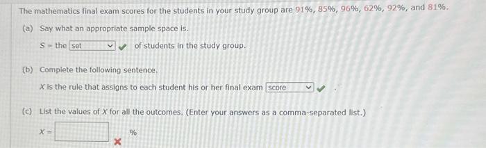 Solved The mathematics final exam scores for the students in | Chegg.com