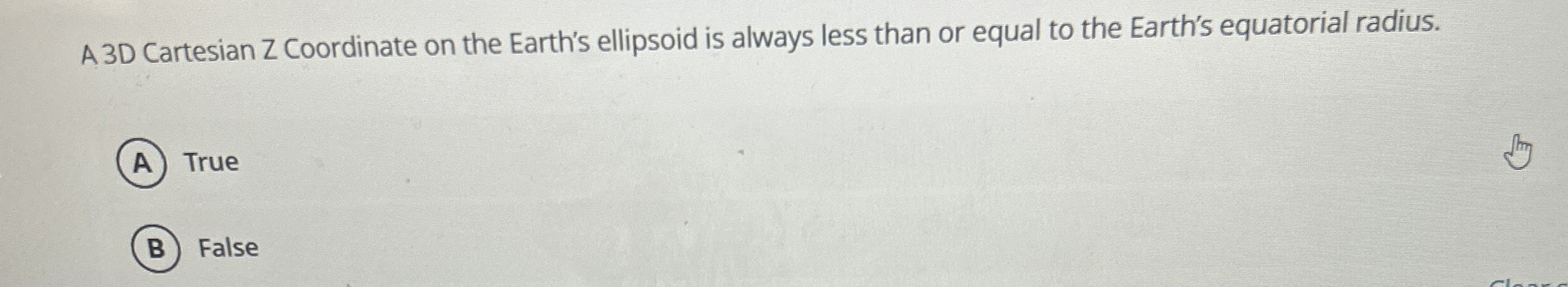 Solved A 3D Cartesian Z Coordinate on the Earth's ellipsoid | Chegg.com